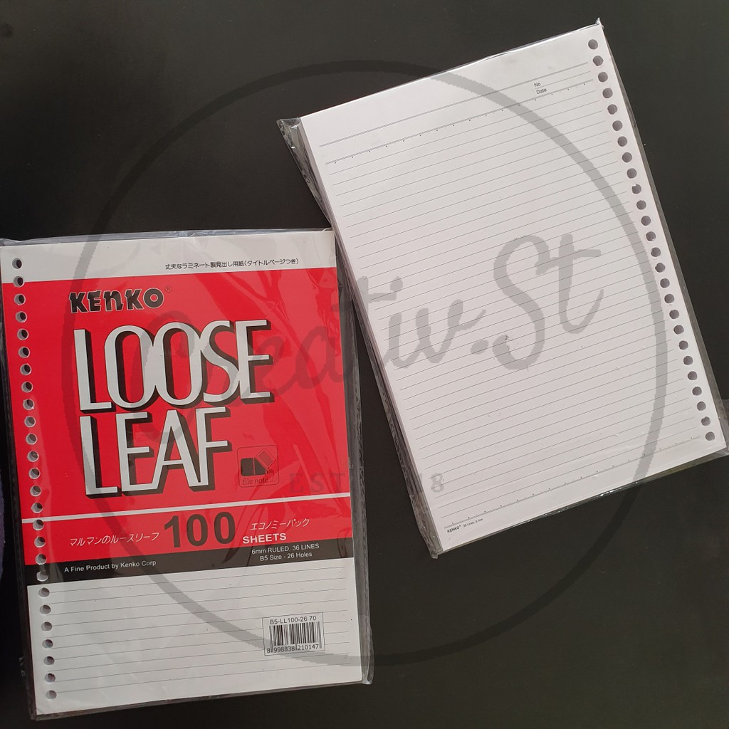 Jual KENKO Loose Leaf B5 100 Lembargaris 26 Ring Isi Binder | Shopee ...