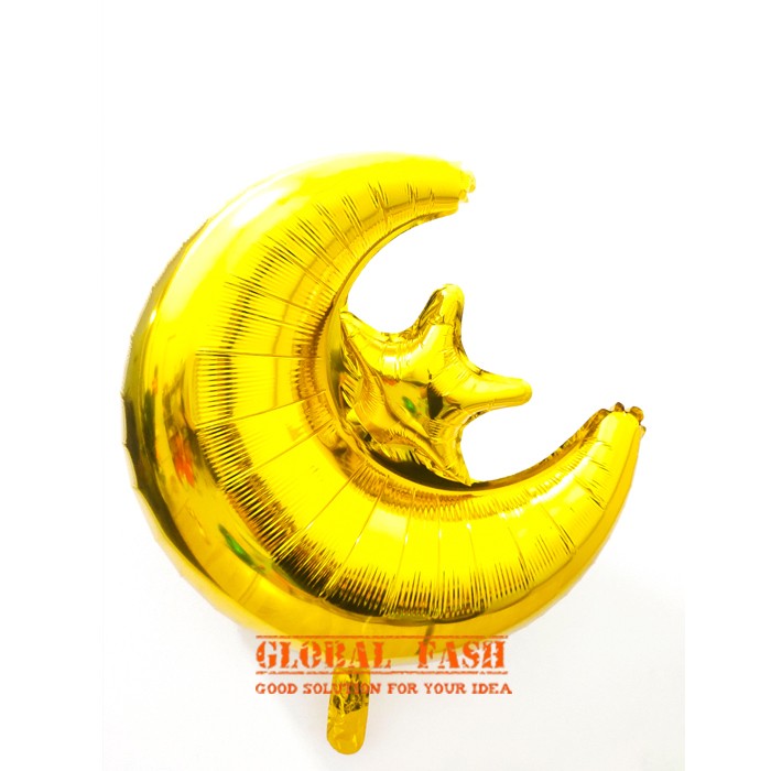 Jual Balon Bulan Bintang GOLD / Balon foil Star Moon / Dekorasi Lebaran ...