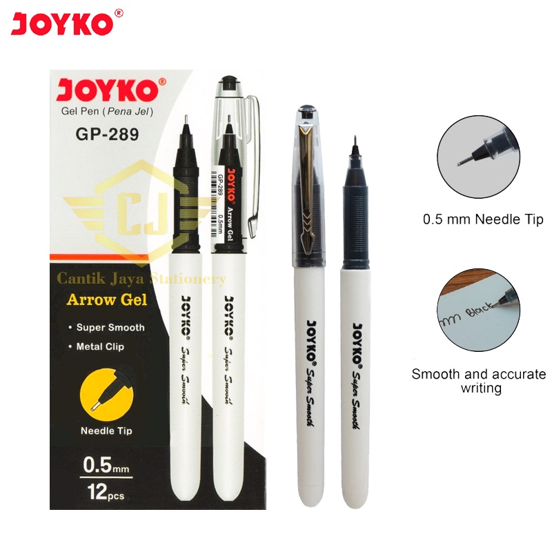 Jual [ 1 LSN / 12 PCS ] Pulpen Pena Gel Pen Joyko GP-289 Arrow Gel 0.5 mm | Shopee Indonesia