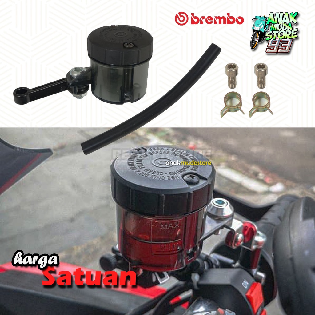Jual (TB2X) Tabung Minyak Rem Size Jumbo Depan Belakang HITAM Tutup ...