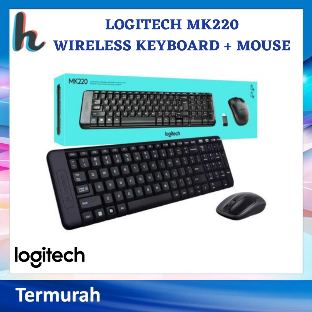 Jual Logitech MK220 Keyboard + Mouse Wireless Compact Combo USB ...