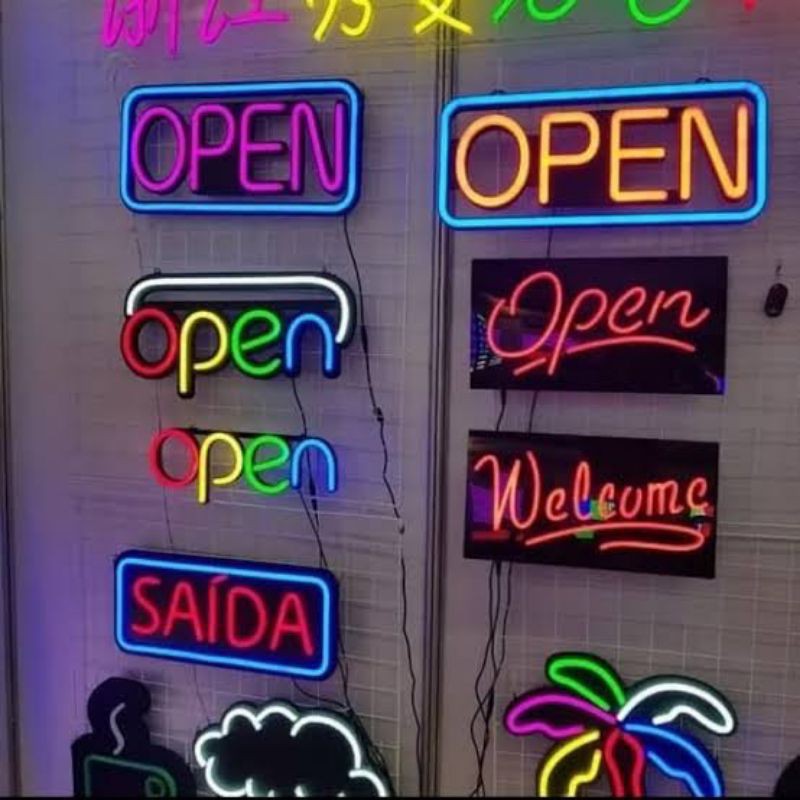 Jual Lampu Neon Flex dengan fitur Costom tulisan "OPEN" ( 25 x 12 ) cm ...