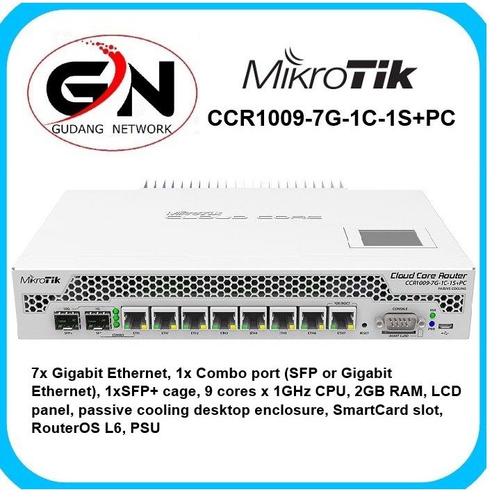 Jual MIKROTIK Routerboard CCR1009-7G-1C-1S+PC | Shopee Indonesia
