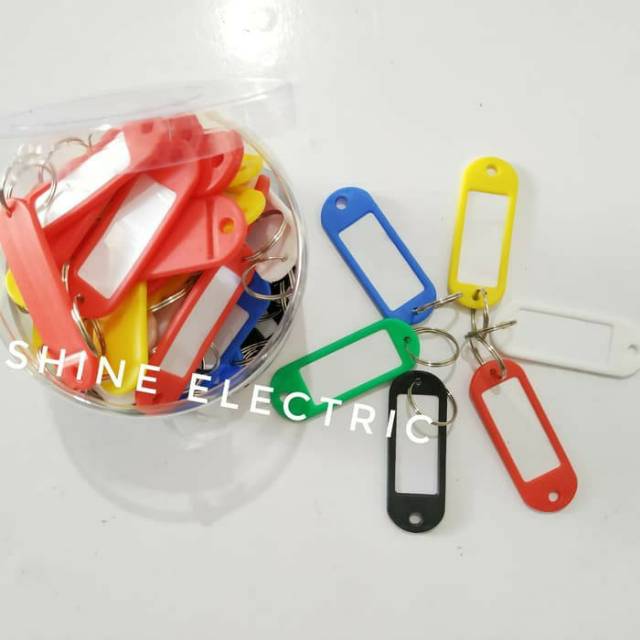 Jual Key ring isi 50 / Gantungan kunci label /Nama tag label kunci ...
