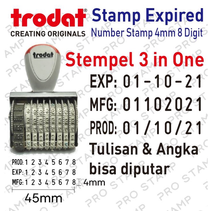 Jual Stempel Angka Kode Produksi / Expired 3 in One 8 Digit | Shopee ...