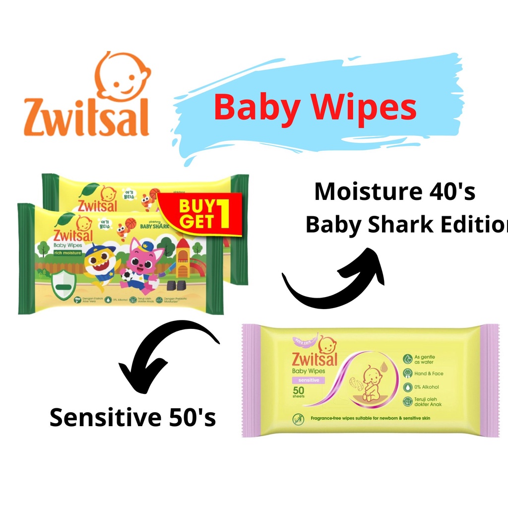 Jual Zwitsal Baby Wipes Rich Moisture isi 40 s (Buy 1 Get 1) / 40s ...
