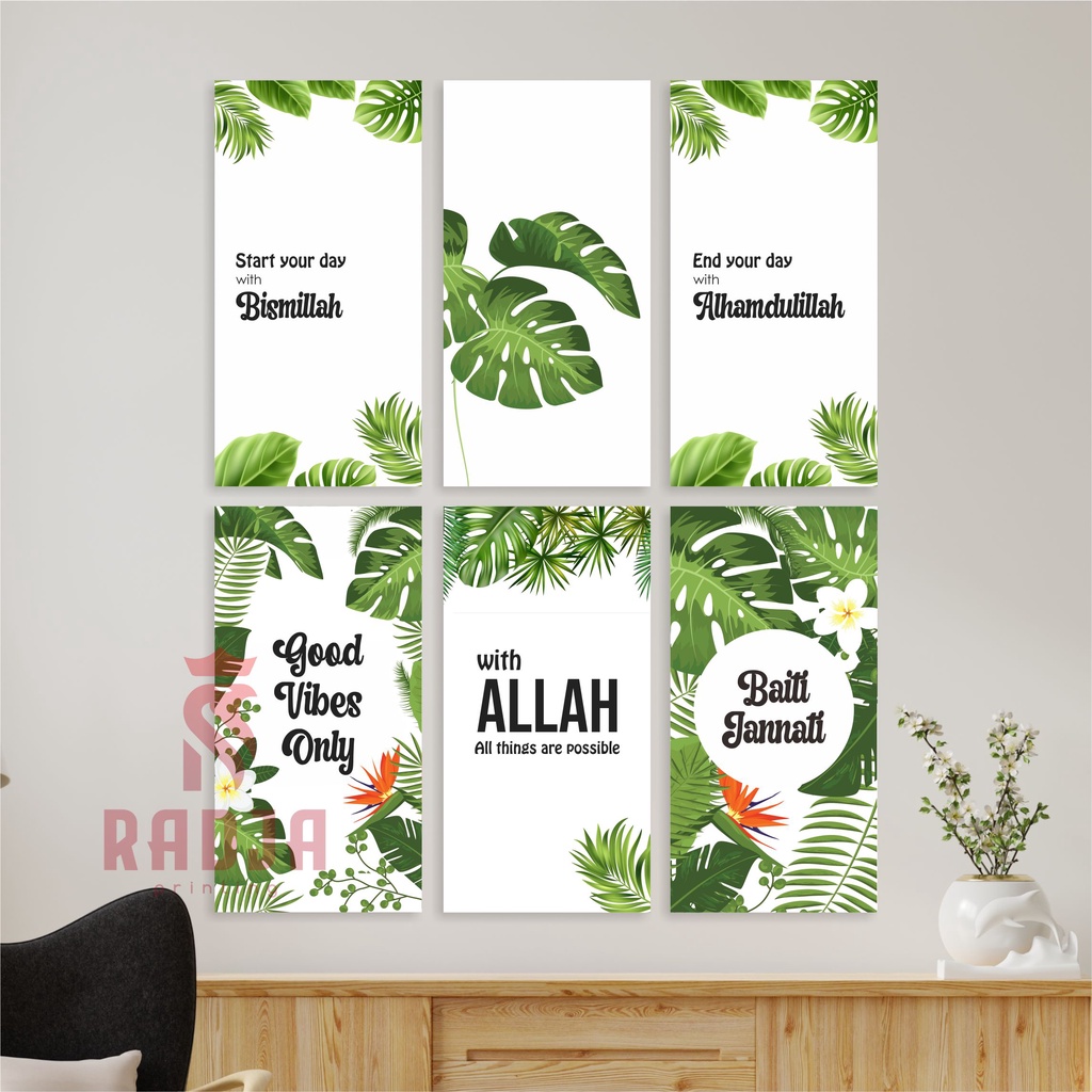 Jual Hiasan Dinding Poster Nasehat Islami Tema Monstera Dekorasi Rumah ...