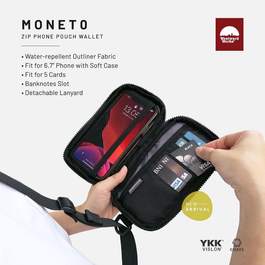 Jual MONETO | Premium Hanging Wallet for Phone - Lanyard Sling Neck ...