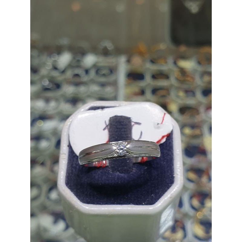 Jual cincin emas putih ring mata satu simple bisa buat pasangan ...