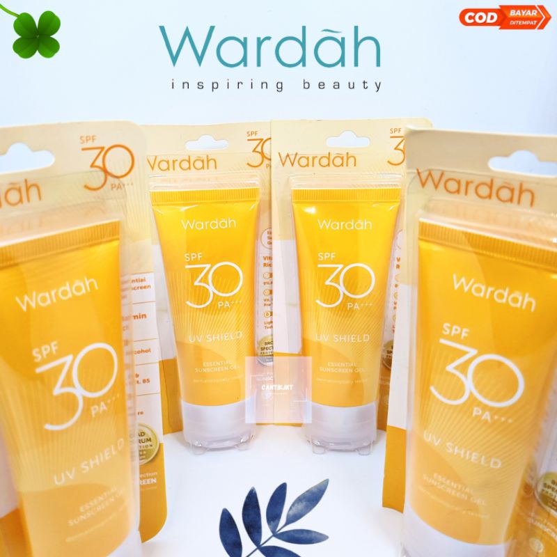 Jual WARDAH UV Shield Sunscreen Gel SPF30 PA+++ 40 ml + (Packing Kardus ...