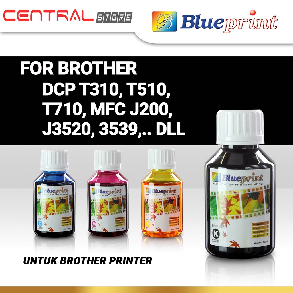 Jual Tinta Botol BLUEPRINT 100ml untuk Printer BROTHER Refill isi ulang ...