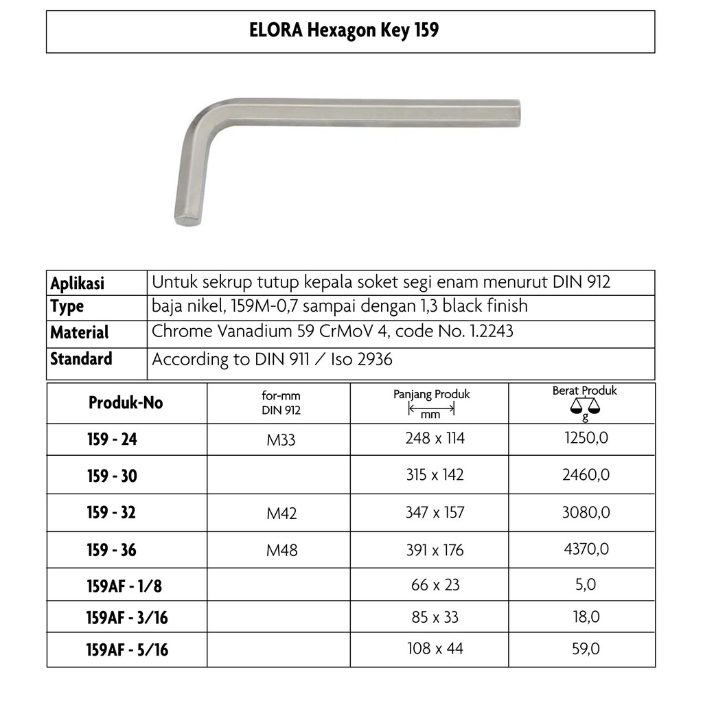 Jual Elora Hexagon Key 159 (2) | Shopee Indonesia