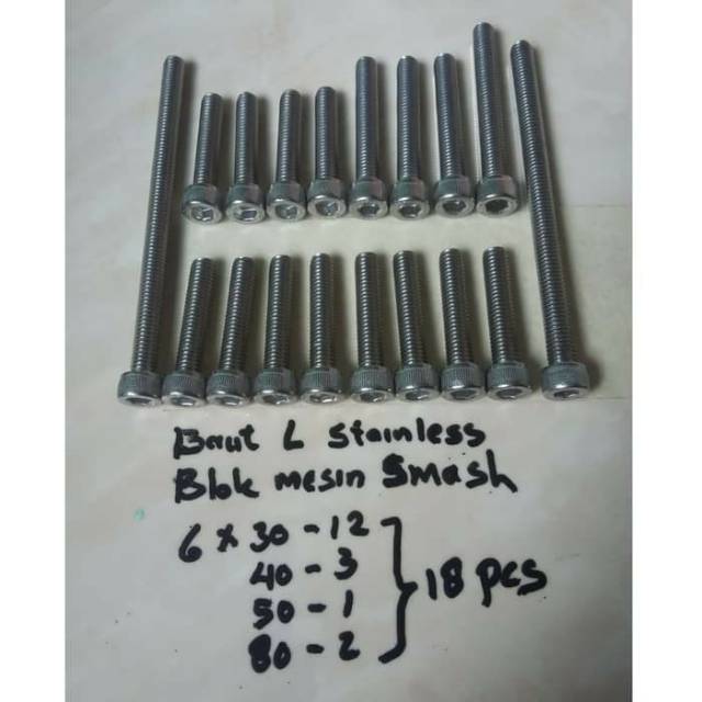 Jual Baut blok mesin L Stainless Smash | Shopee Indonesia