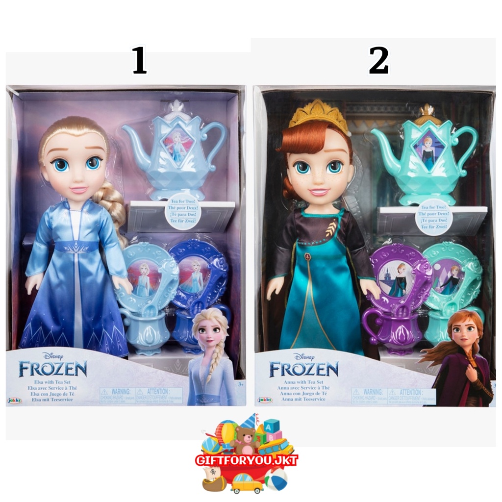 Jual Boneka Jakks Disney Frozen Princess Elsa / Anna With Tea Set ...