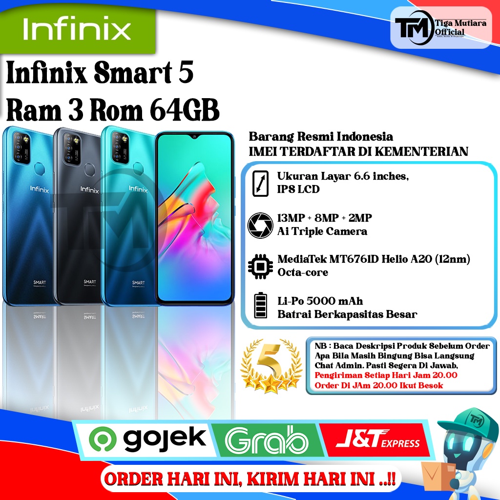 Jual Infinix Smart 5 Ram 3 Rom 64GB Segel Original & Bergaransi Resmi ...