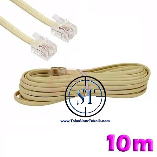 Jual Kabel Telepon 10M + Jack RJ11 Sambungan Telephone Cable Crimp RJ ...