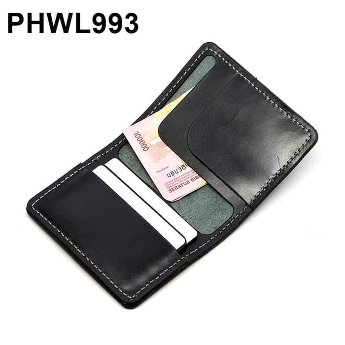 Jual dompet kulit asli unik minimalis muat uang dan kartu tan - PHWL993 ...