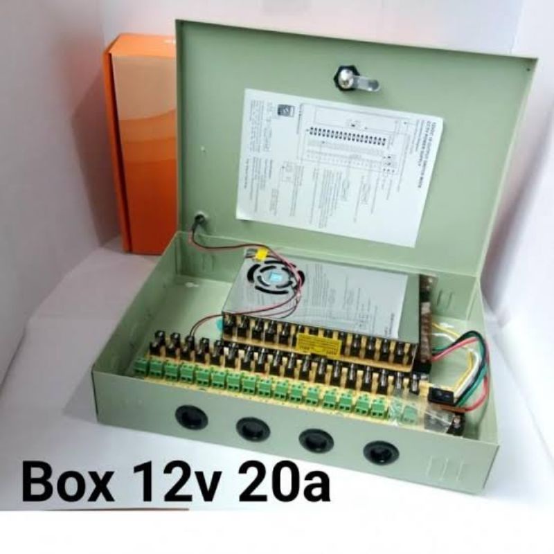 Jual Power Supply Box 12v 20a 18ch Power Supply Kamera Cctv 20 ampere ...