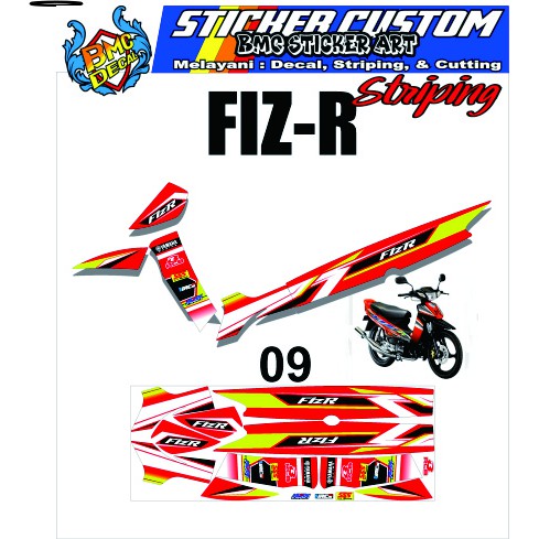 Jual Sticker Lis Striping Yamaha Fiz R (09) - Sticker Variasi Motor (COD) | Shopee Indonesia
