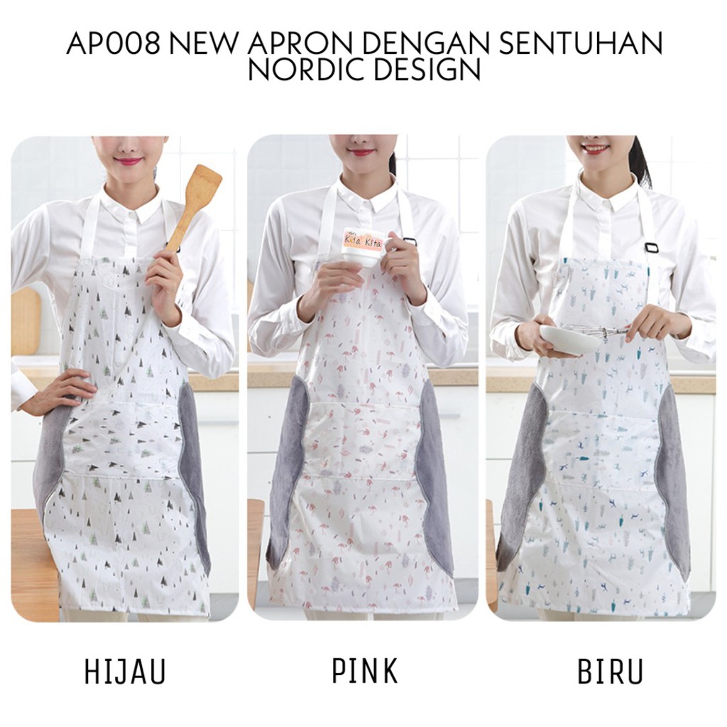 Jual AP008 Apron Celemek Dapur Nordic Design Apron Masak Celemek Masak ...