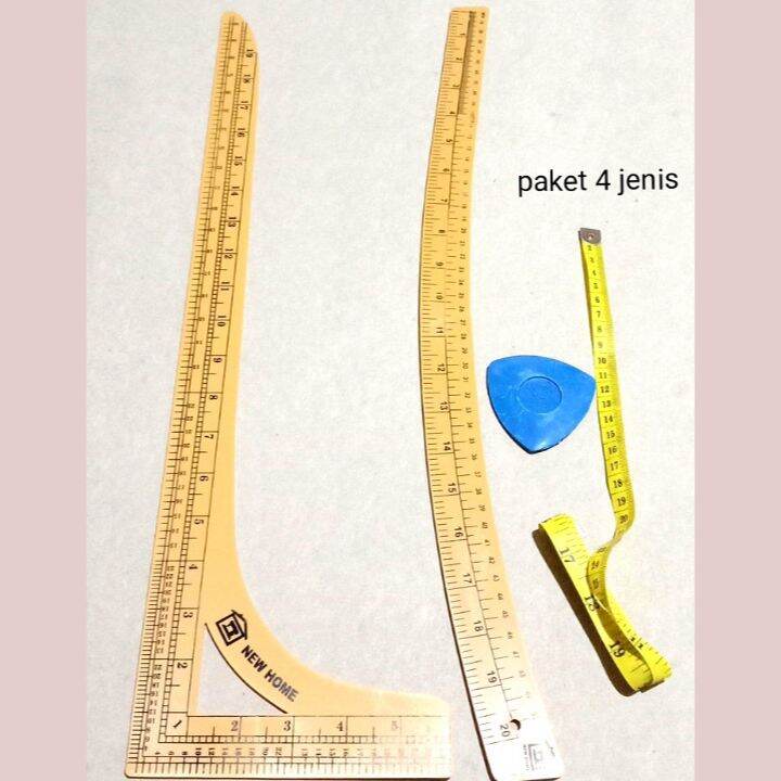 Jual penggaris pola jahit 1 set / penggaris siku besar+penggaris ...