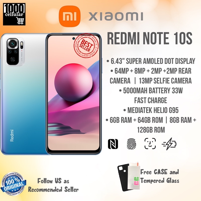 Jual Xiaomi Redmi Note10s 4Gb/64Gb 8Gb/128Gb Garansi Resmi | Shopee Indonesia