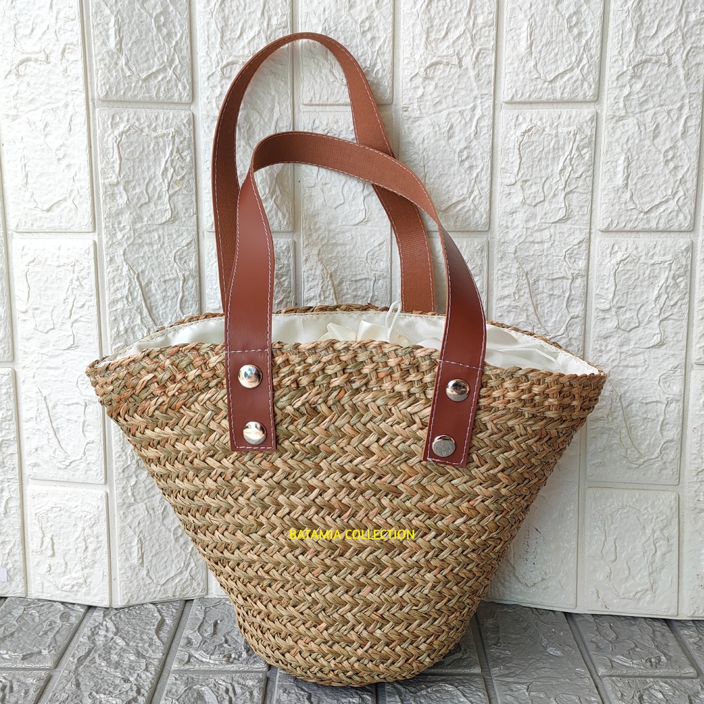 Jual Tas Anyaman Mendong Bakul Tali Kulit Sintetis Tas Etnik Wanita ...