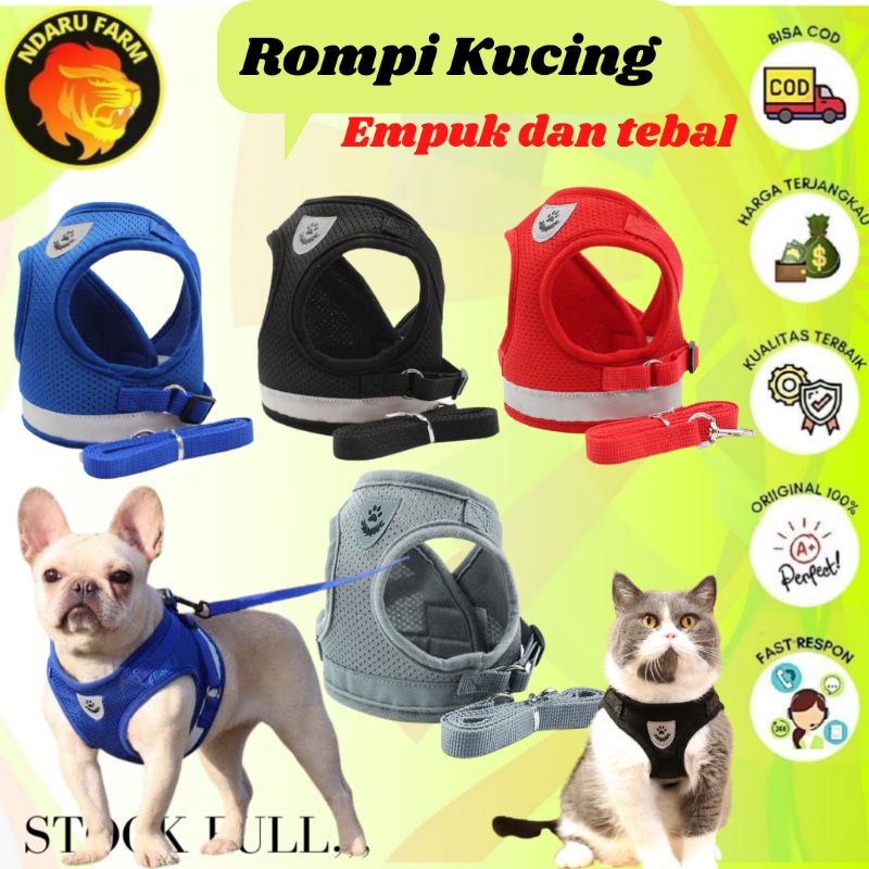 Jual TALI HARNESS ANJING HARNESS KUCING TALI TUNTUN KUCING ROMPI ANJING ...