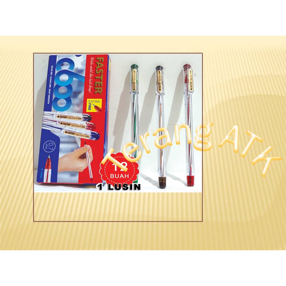 Jual Pulpen Merek Faster C600 [12 buah] | Shopee Indonesia