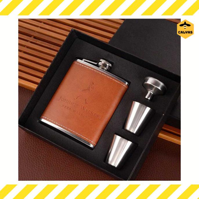 Jual Botol Minuman Whisky Whiskey Hip Flask Stainless with Shot Glass ...