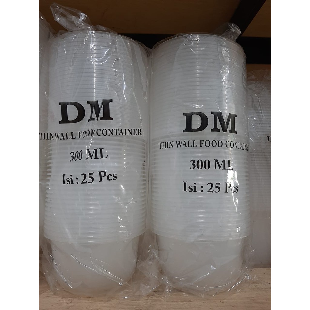 Jual Thinwall DM 300 ML Bulat (25 pcs) / Cup Plastik Dm 300 ML / Mangkok Plastik | Shopee Indonesia