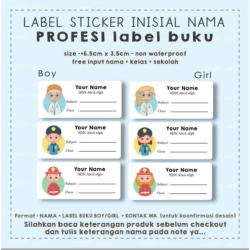 Jual Label sticker buku custom nama | Shopee Indonesia