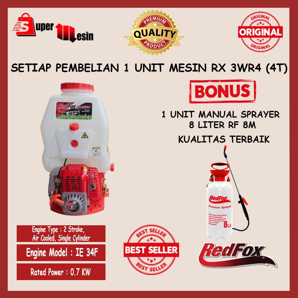 Jual SPRAYER MESIN GENDONG 4 TAK 20 LITER SEMPROTAN HAMA REDFOX RX-3WR4 ...