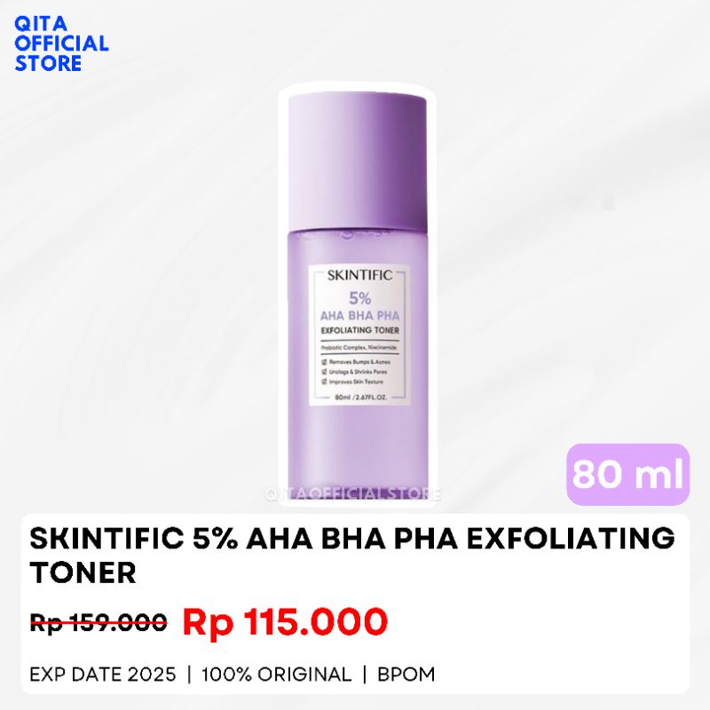 Jual SKINTIFIC 5% AHA BHA PHA EXFOLIATING TONER | Shopee Indonesia