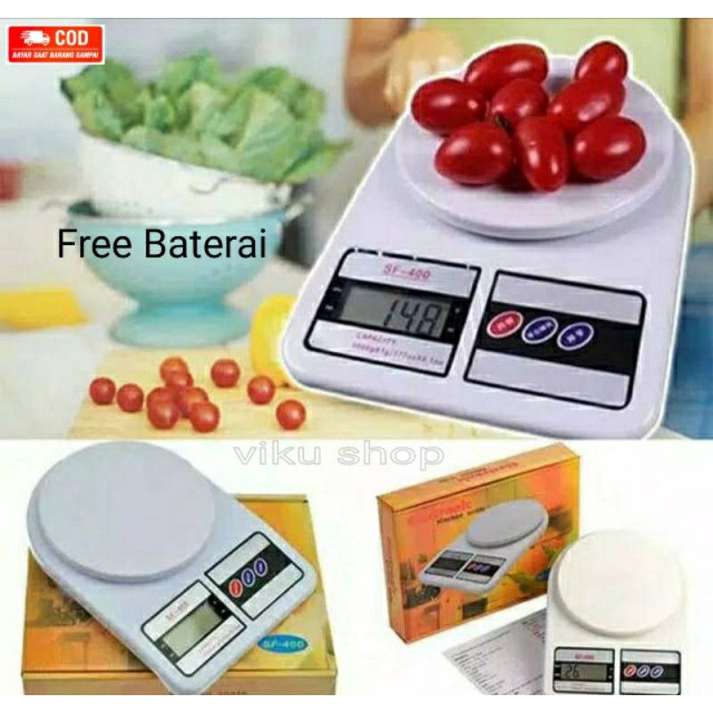 Jual Timbangan Dapur Kue Digital SF400 10kg Kitchen Scale Weight free Baterai | Shopee Indonesia