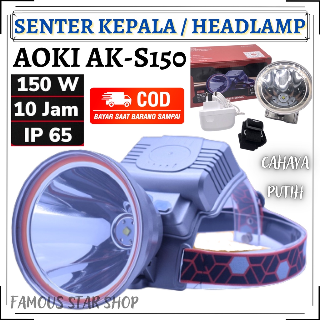 Jual SENTER KEPALA 150 WATT AOKI AK-S150 CAHAYA PUTIH WATERPROOF ...