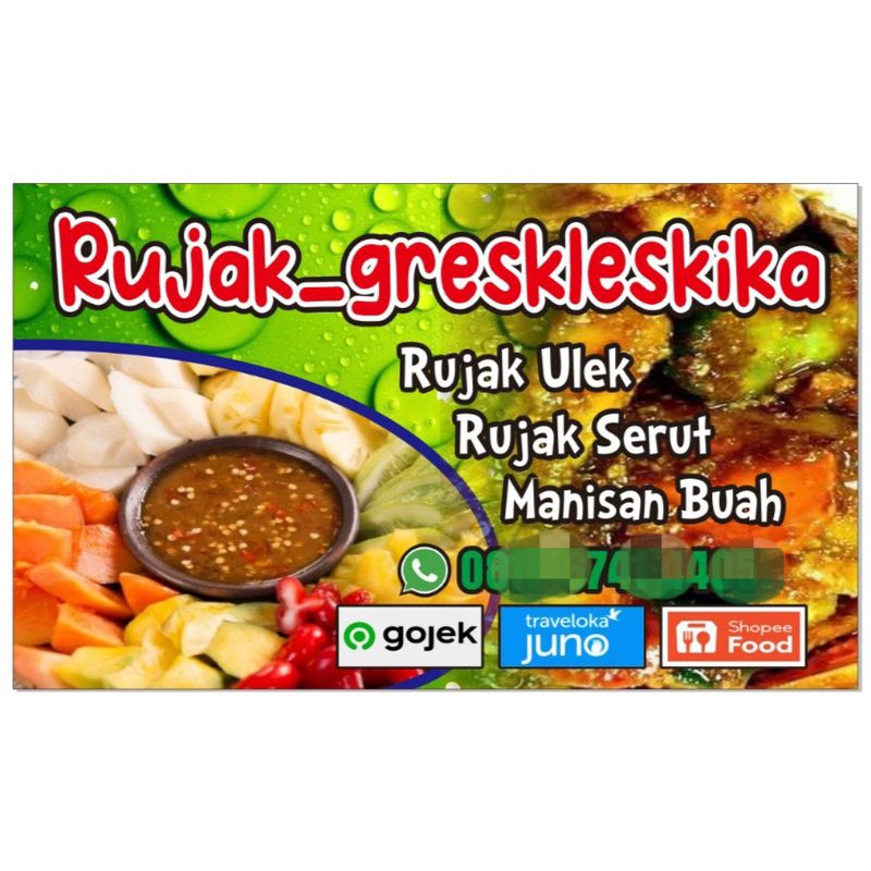 Jual Spanduk Rujak/banner rujak ulek/rujak serut/manisan buah 1x50 ...