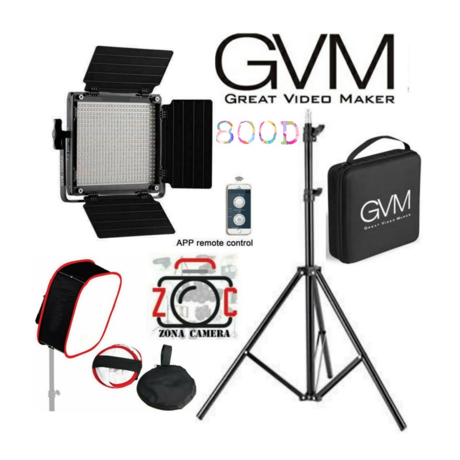 Jual GVM 800D RGB B1L Single LED Video Lighting Studio Lampu Vlog 800 ...