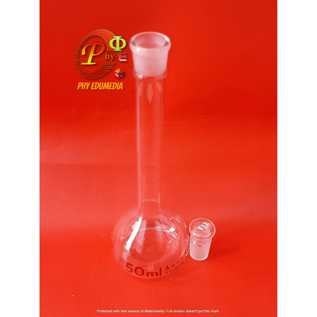 Jual Labu ukur 50ml Iwaki / Volumetric Flask 50ml Iwaki / Labu ukur Glass Stopper Iwaki | Shopee ...