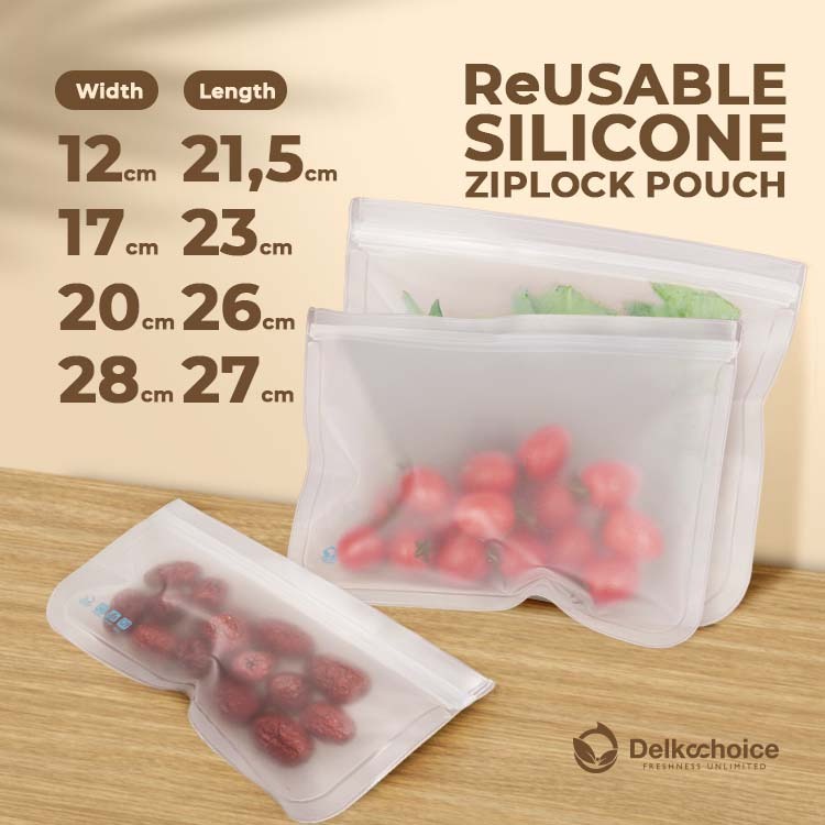 Jual Reusable Silicone Food Bag Ziplock | Food Grade Ziplock Bag ...