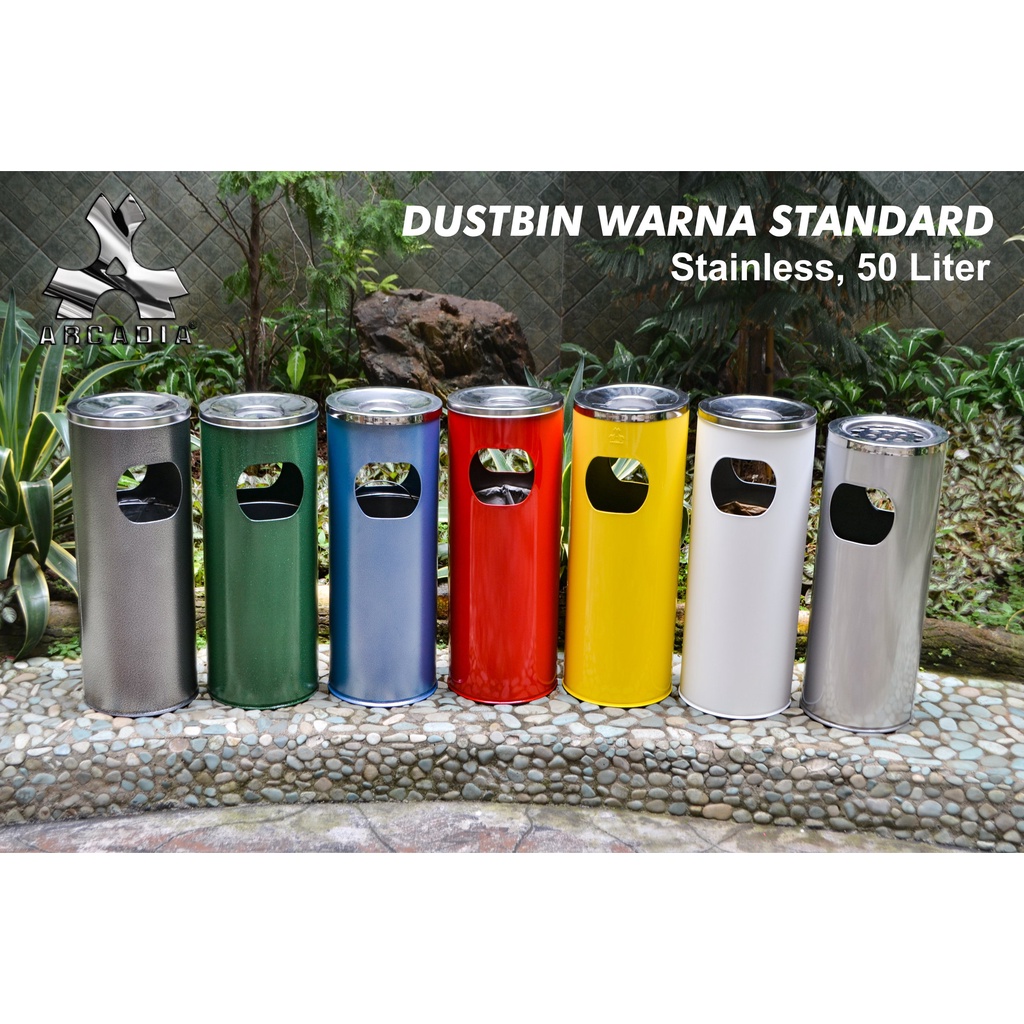 Jual Dustbin Standard Color, Tempat sampah warna standar Stainless 50 ...