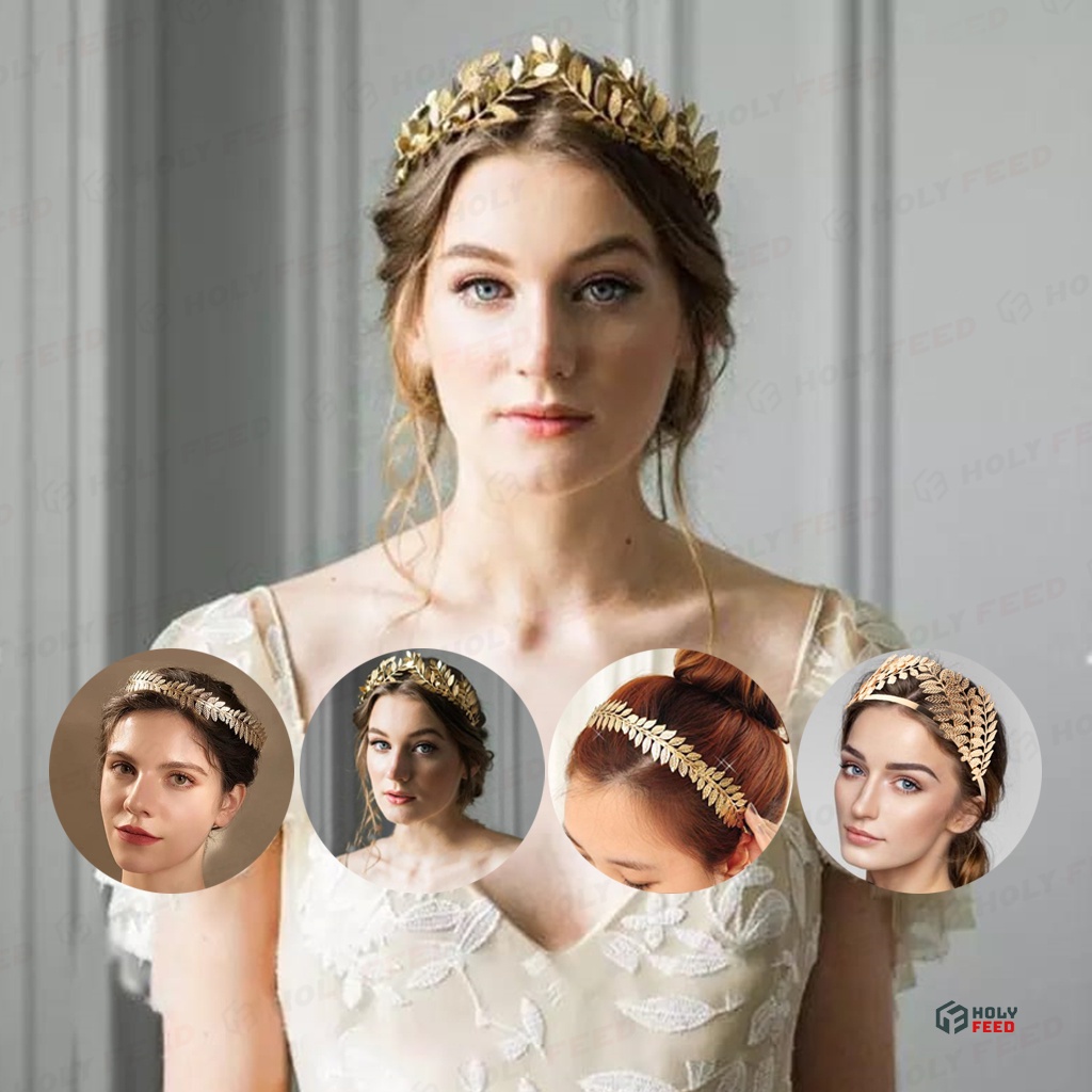 Jual Bando Daun Emas Dewi Yunani Romawi - Goddess Leaf Headband Tiara ...
