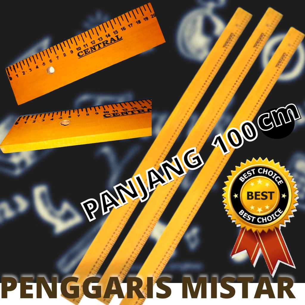 Jual PENGGARIS MISTAR KAYU PANJANG 100 CM ( WARNA KUNING ) | Shopee ...