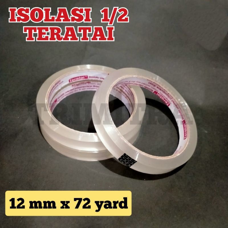 Jual Isolasi Selotip Bening 12mm X 72y Merk Teratai | Shopee Indonesia