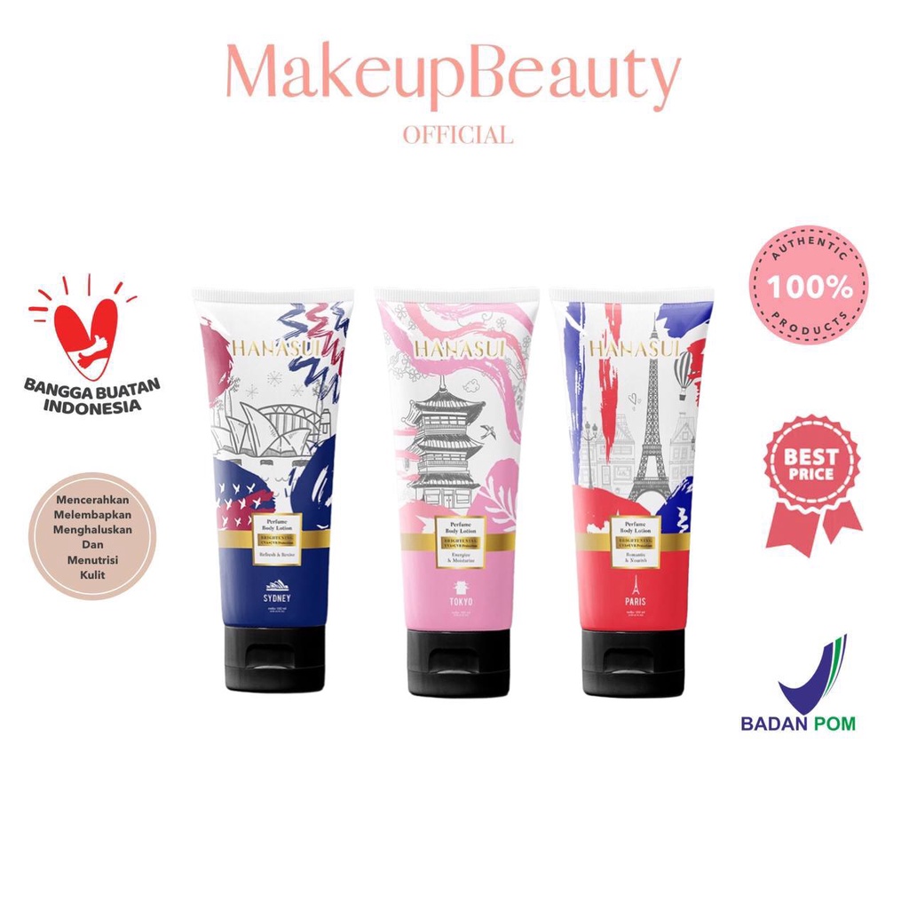 Jual HANASUI Perfume Body Lotion 180ml - Paris | Sydney | Tokyo ...