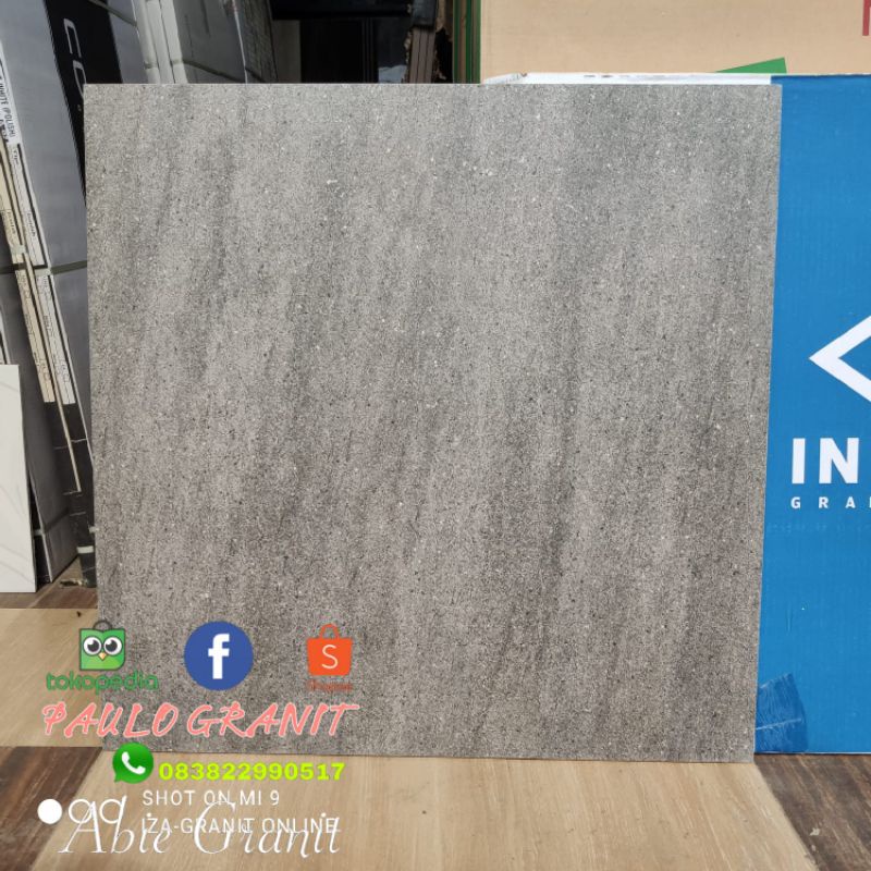 Jual Granit carport motif batu Sandstone Drak Grey uk 60×60 | Shopee ...