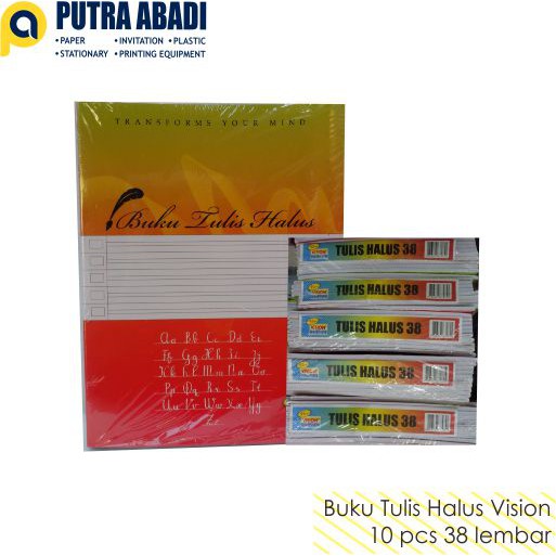 Jual Buku Tulis HALUS VISION 38 Lembar Isi 10 buku Untuk Menulis Tegak ...