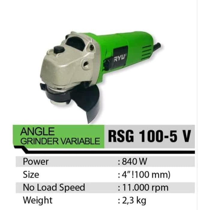 Jual Grinder Variable RYU RSG 100-5 V / Mesin Gerinda Tangan RYU RSG ...