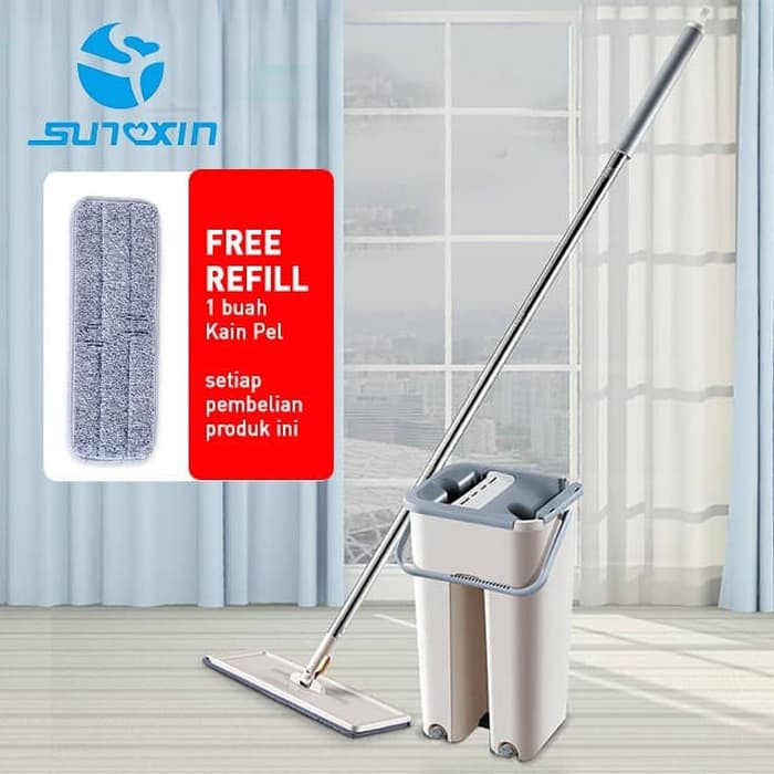 Jual Premium Lazy Mop / Pel Lantai Serbaguna Extra 1 kain pel | Shopee ...