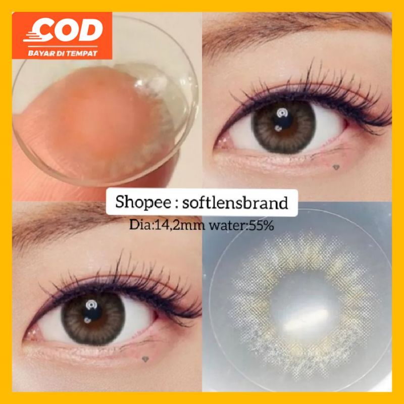 Jual ( COD ️ ) SOFTLENS NATURAL - MINUS NORMAL softlens grey gray 14,2 ...